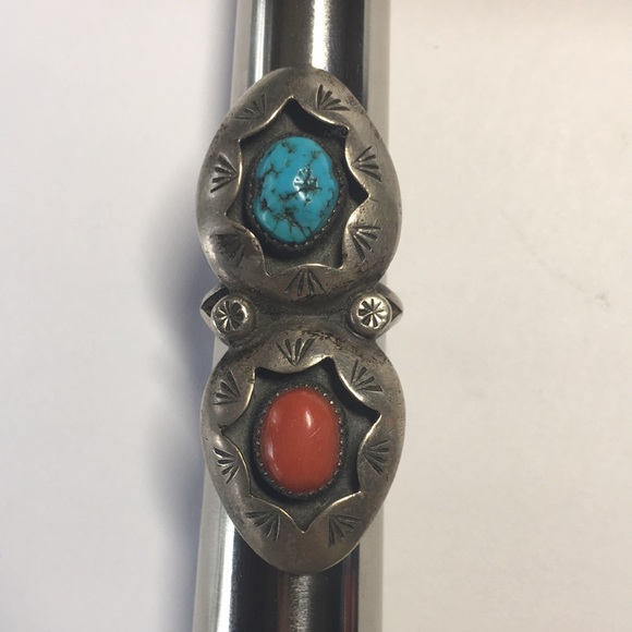 Jewelry | Turquoise And Coral Shadow Box Ring | Poshmark